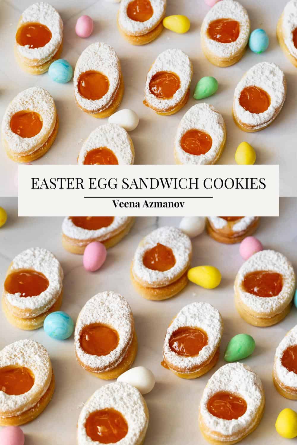 Easter Sugar Cookies - Egg Sandwich Cookies - Veena Azmanov Kitchen