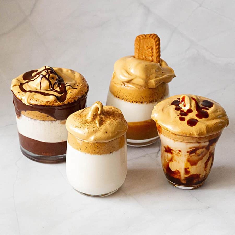 Whipped Coffee or Dalgona Coffee - 4 Ways - Veena Azmanov Kitchen