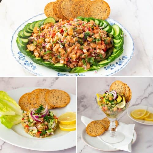 Salmon Ceviche - Simple, Easy, Delicious, Healthy - Veena Azmanov Kitchen