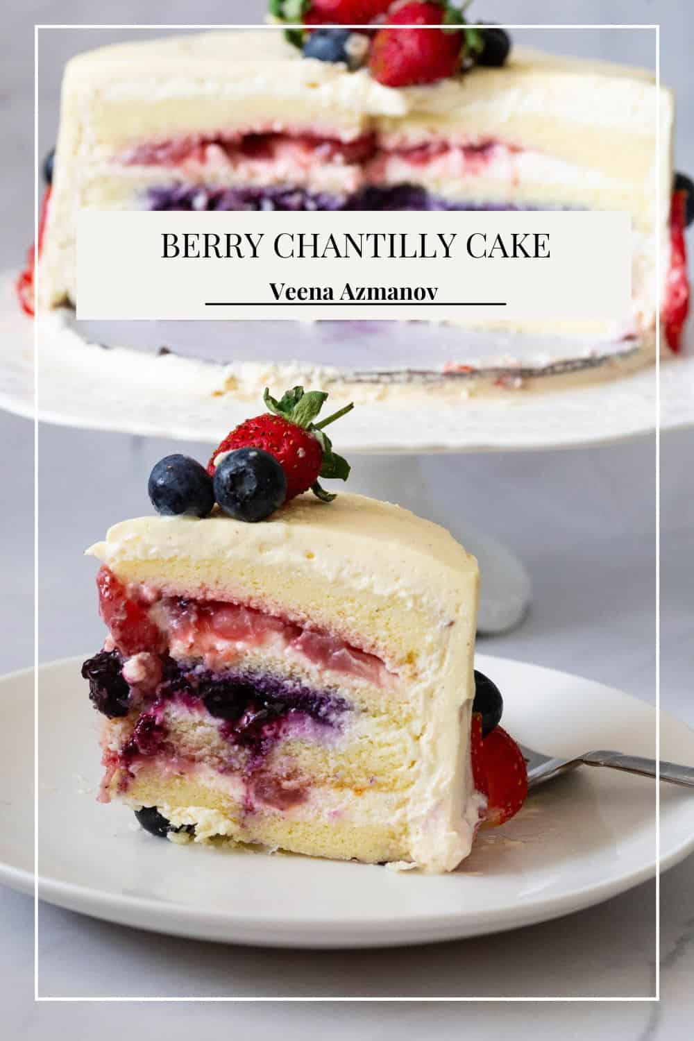 Berry Chantilly Cake: A Delectable Dessert Recipe - Veena Azmanov Kitchen
