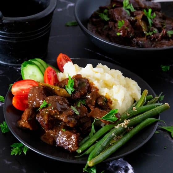 Ultimate Beef Tips Recipe with Red Wine Gravy - Veena Azmanov Kitchen