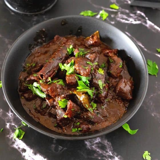 Ultimate Beef Tips Recipe with Red Wine Gravy - Veena Azmanov Kitchen