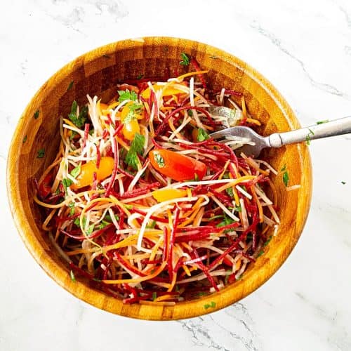 Root Beet Salad - Beetroot, Radish, and Carrots - Veena Azmanov Kitchen