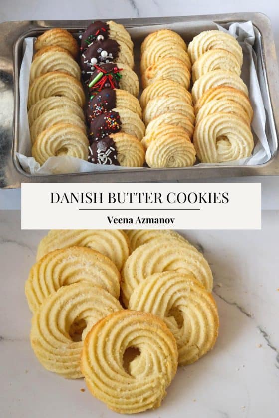 Danish Butter Cookies (Classic Piped Cookies) - 10 Mins Prep- Veena ...