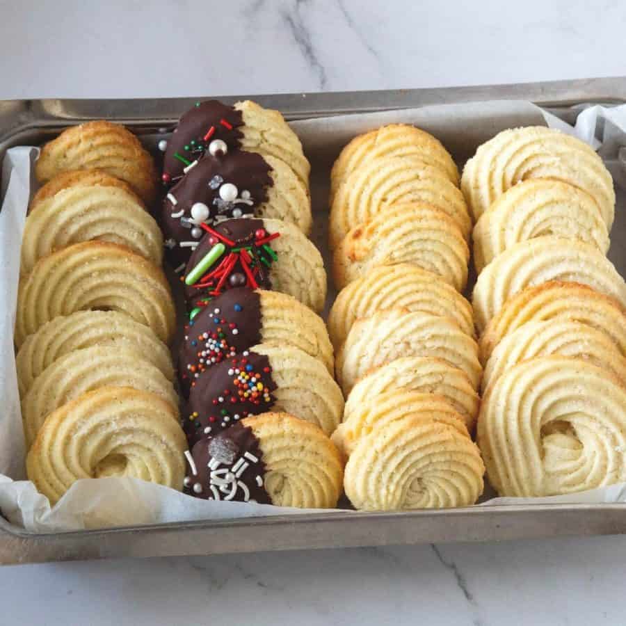 Danish Butter Cookies (Classic Piped Cookies) - 10 Mins Prep- Veena ...