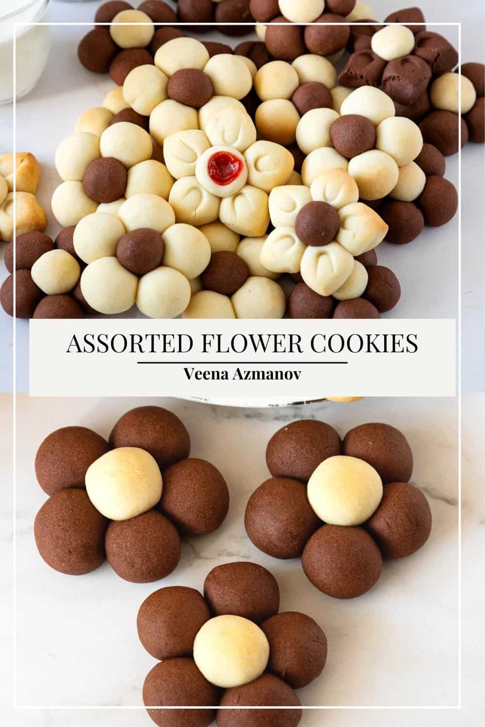 Flower Cookies – Vanilla & Chocolate Shortbread Recipe - Veena Azmanov ...