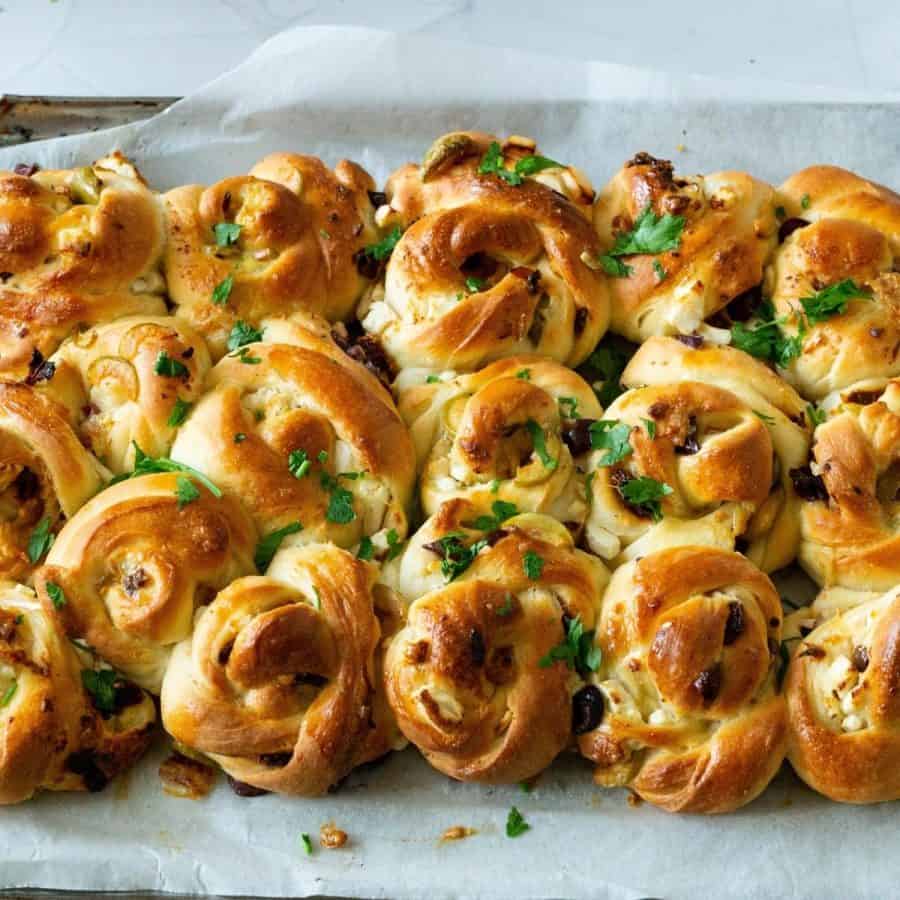 Make Feta Olive Garlic Rolls: A Savory Delight - Veena Azmanov Kitchen