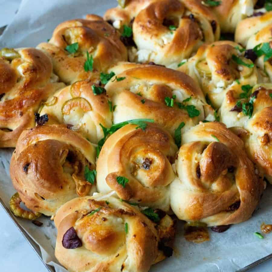 Make Feta Olive Garlic Rolls: A Savory Delight - Veena Azmanov Kitchen
