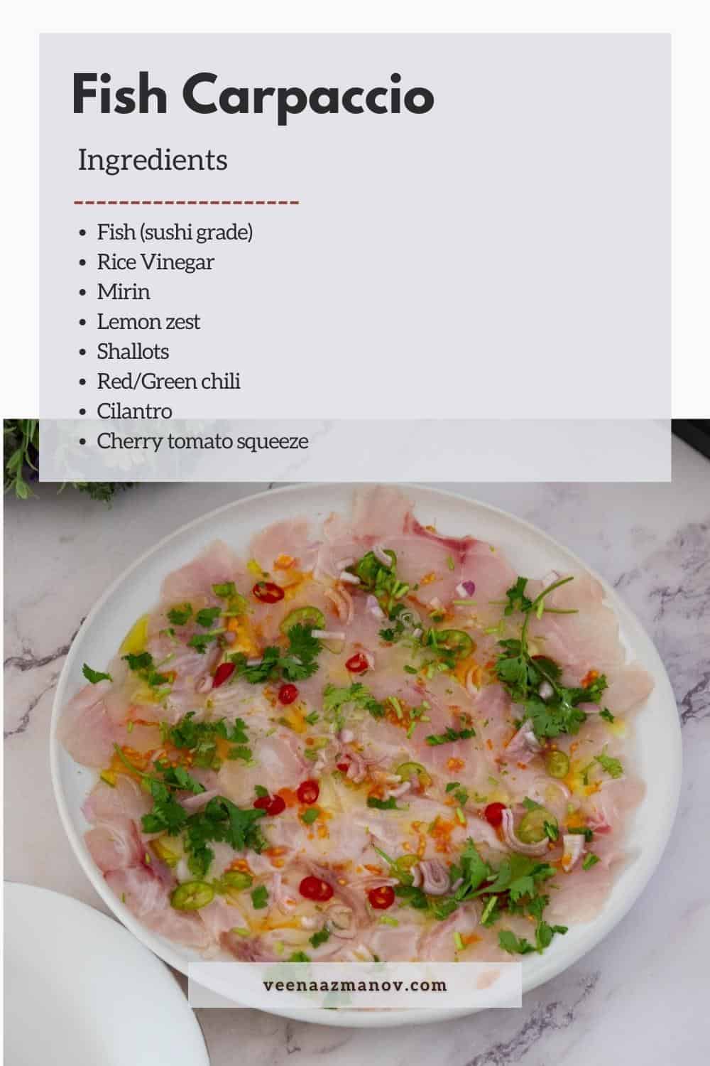 Delicious Fish Carpaccio: A Burst of Flavors - Veena Azmanov Kitchen
