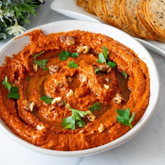 Muhammara: A Savory Dip with Roasted Red Peppers and Walnuts - Veena ...