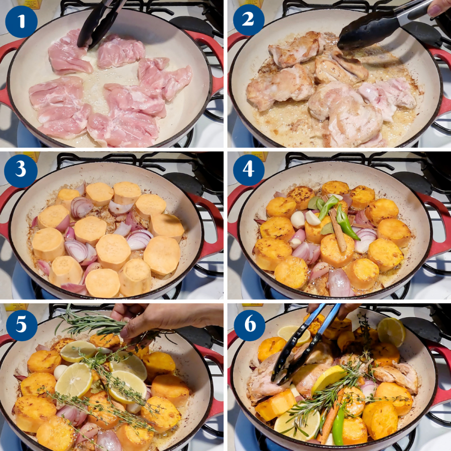 Braised Chicken with Sweet Potatoes – Easy One-Pot Comfort Food- Veena ...