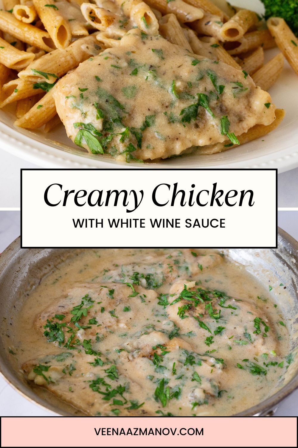 Delicious Chicken with White Wine Sauce Recipe - Veena Azmanov Kitchen
