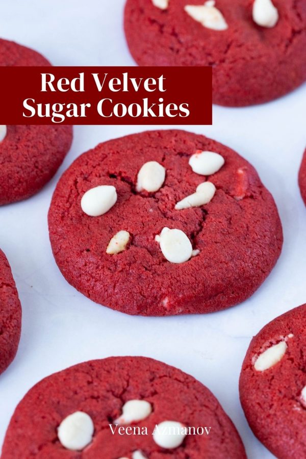Delicious Soft And Chewy Red Velvet Sugar Cookies Recipe - Veena ...