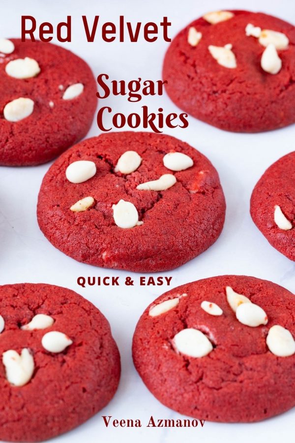 Delicious Soft And Chewy Red Velvet Sugar Cookies Recipe - Veena ...