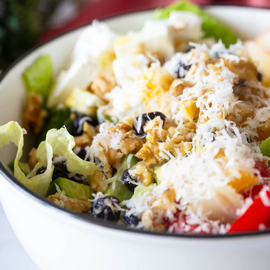 Apple Orange Feta Lettuce Salad with Maple Mustard Dressing - Veena ...