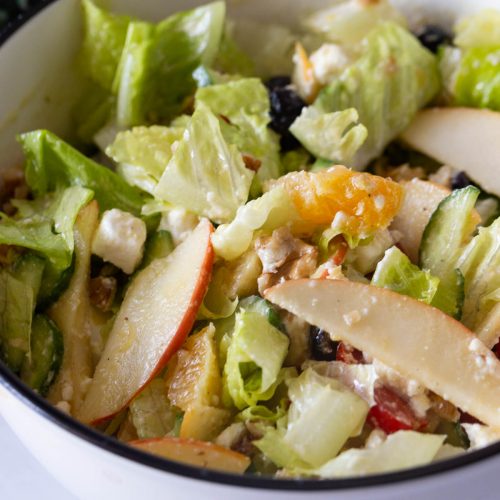 Apple Orange Feta Lettuce Salad with Maple Mustard Dressing - Veena ...