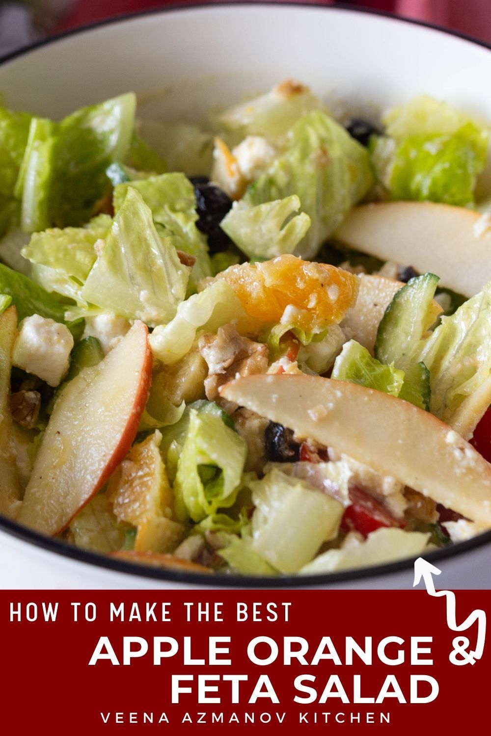 Apple Orange Feta Lettuce Salad with Maple Mustard Dressing - Veena ...