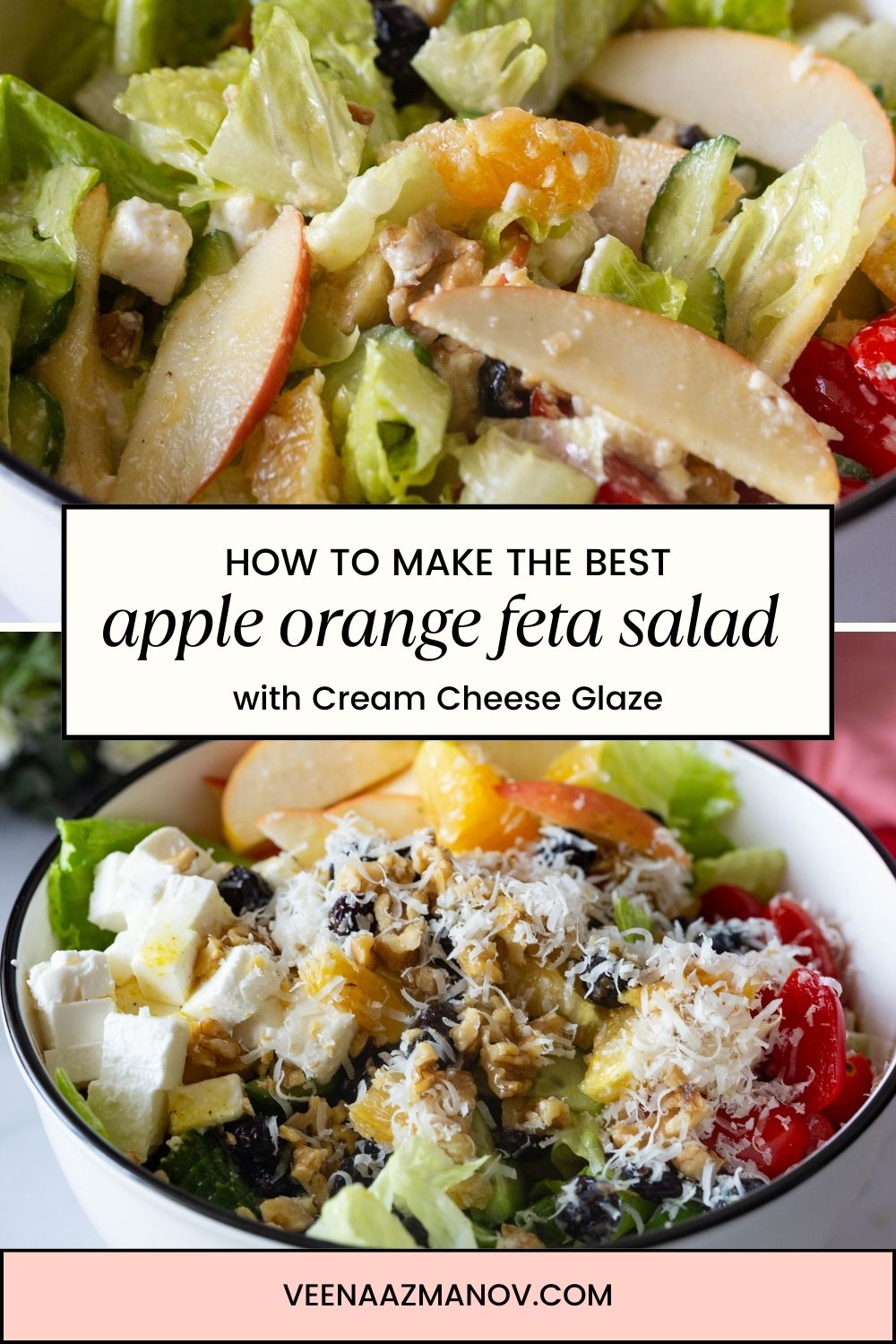 Apple Orange Feta Lettuce Salad with Maple Mustard Dressing - Veena ...