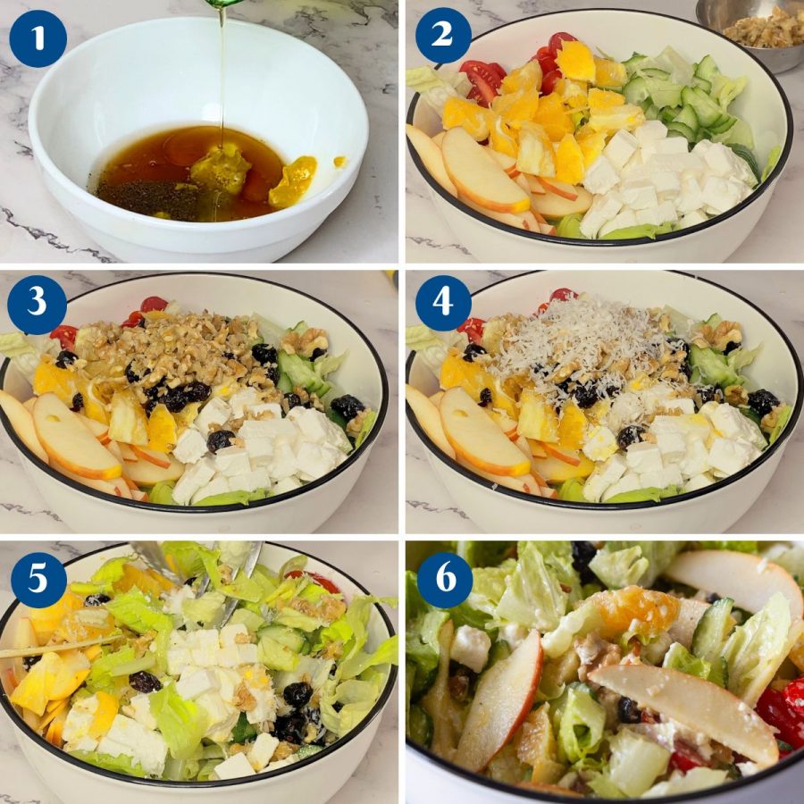 Apple Orange Feta Lettuce Salad with Maple Mustard Dressing - Veena ...