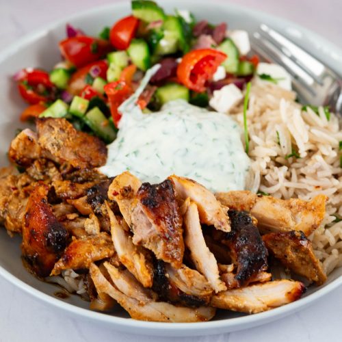 Moist Chicken Gyros with Tzatziki Sauce: Vertical Spit Or Skillet ...