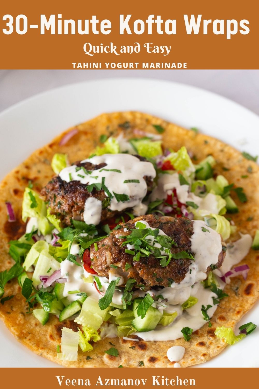 Easy Kofta Wraps with Yogurt Tahini Sauce – No Skewers Needed!- Veena ...