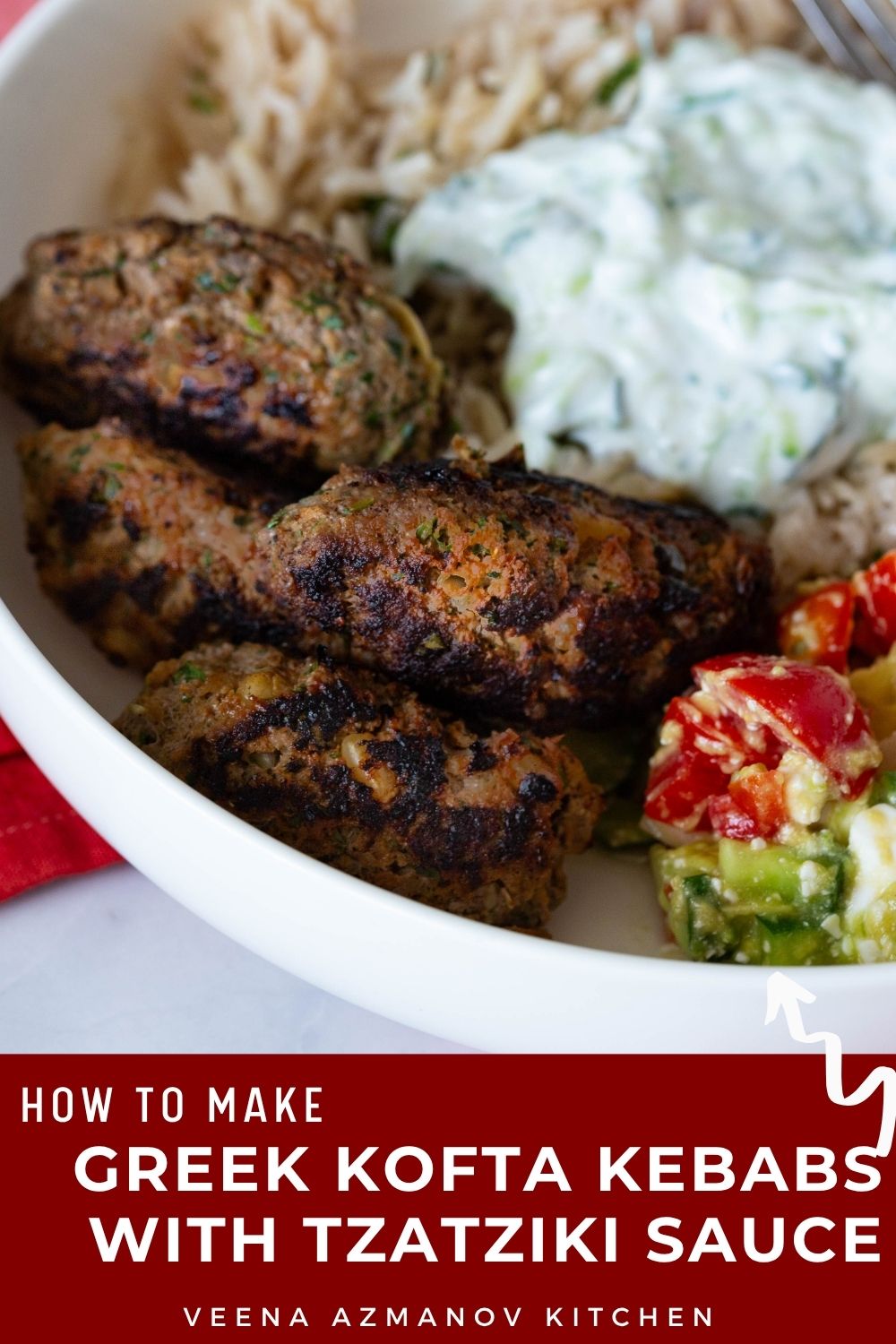 Greek Kofta Kebabs (Beef & Lamb – Stovetop with Tzatziki)- Veena ...