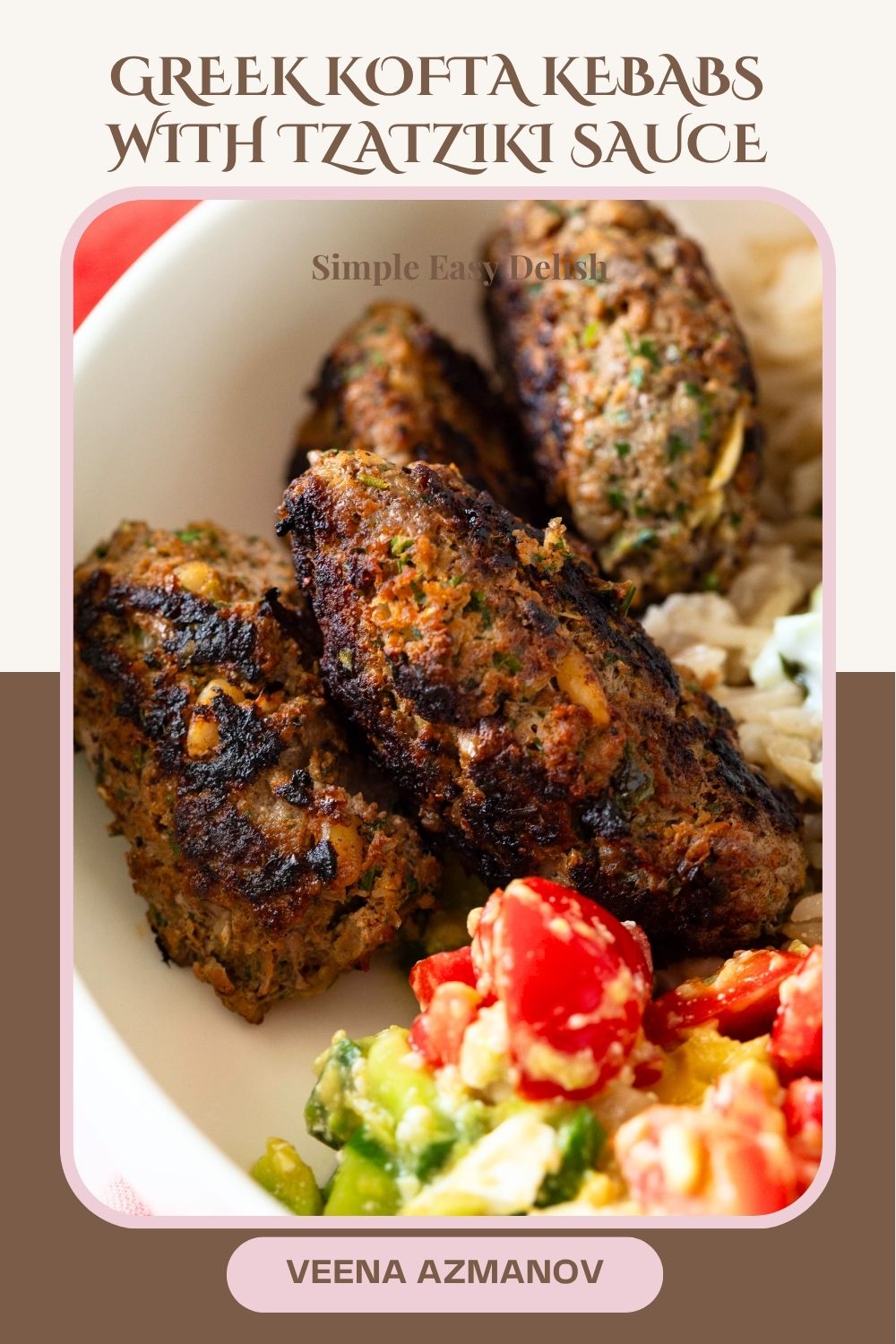 Greek Kofta Kebabs (Beef & Lamb – Stovetop with Tzatziki)- Veena ...