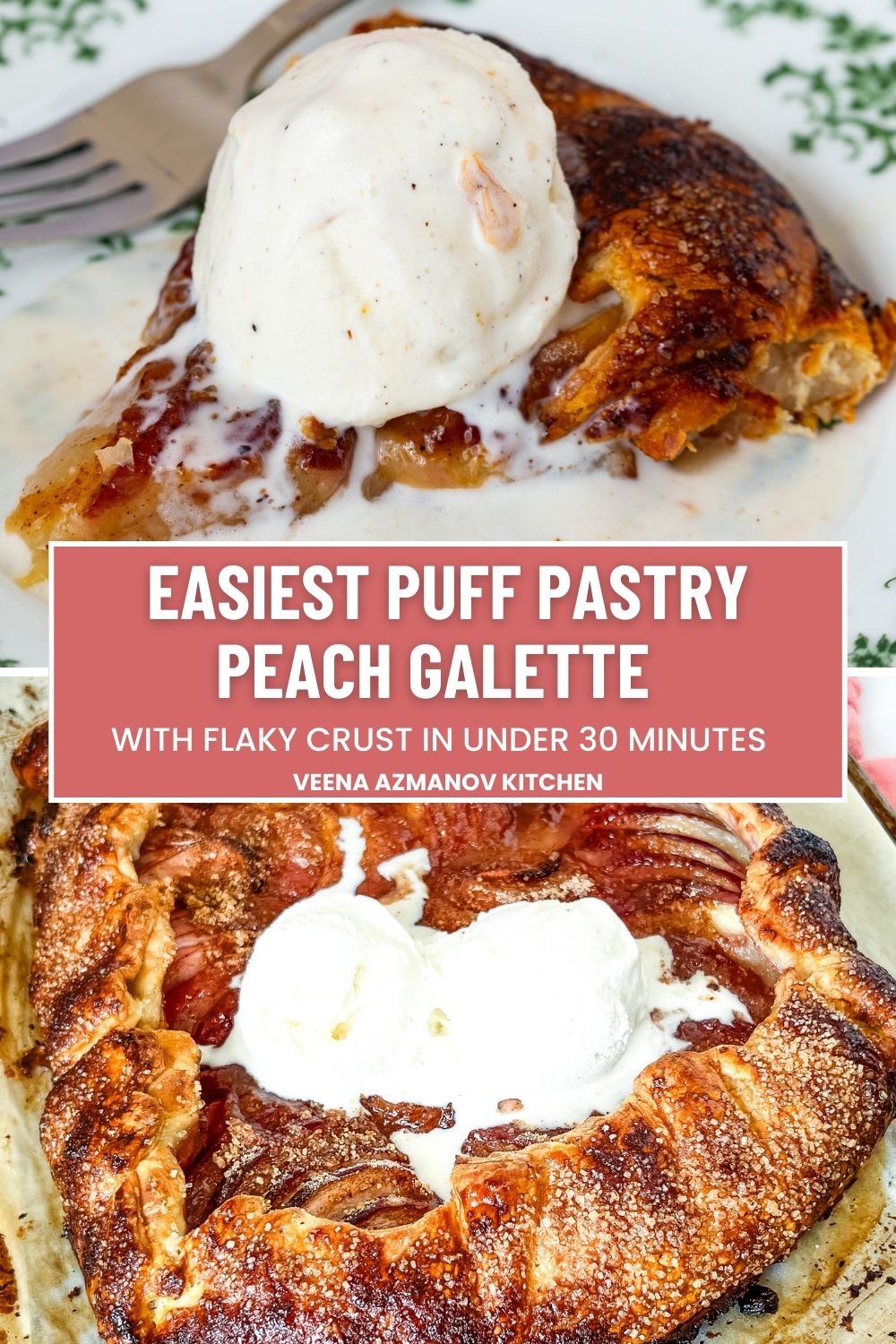 Easy Puff Pastry Peach Galette Recipe in under One Hour- Veena Azmanov ...