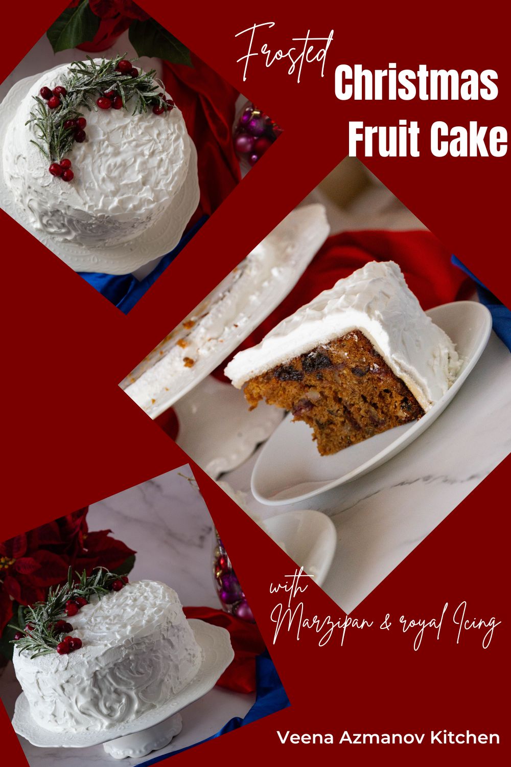Christmas Cake – Rich Fruitcake with Marzipan & Royal Icing- Veena ...