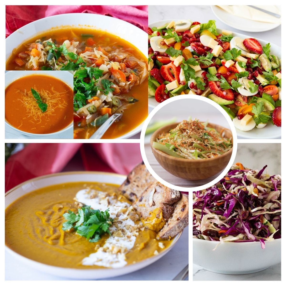 20 Healthy Soups and Salads (Easy Light Meals) - Veena Azmanov Kitchen